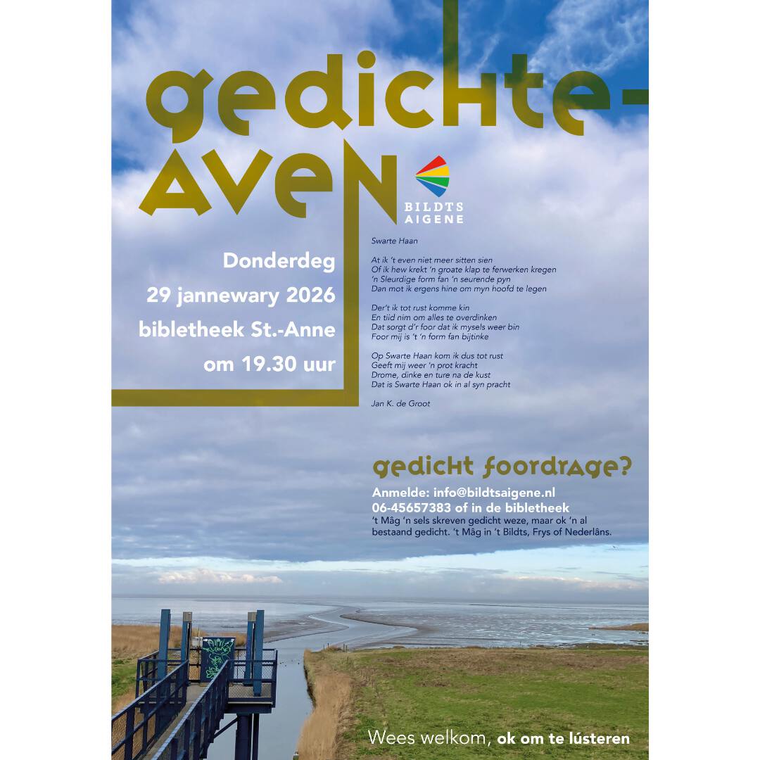 Gedichte-aven 2026: Kom foordragen of lústeren - Stichting Bildts Aigene